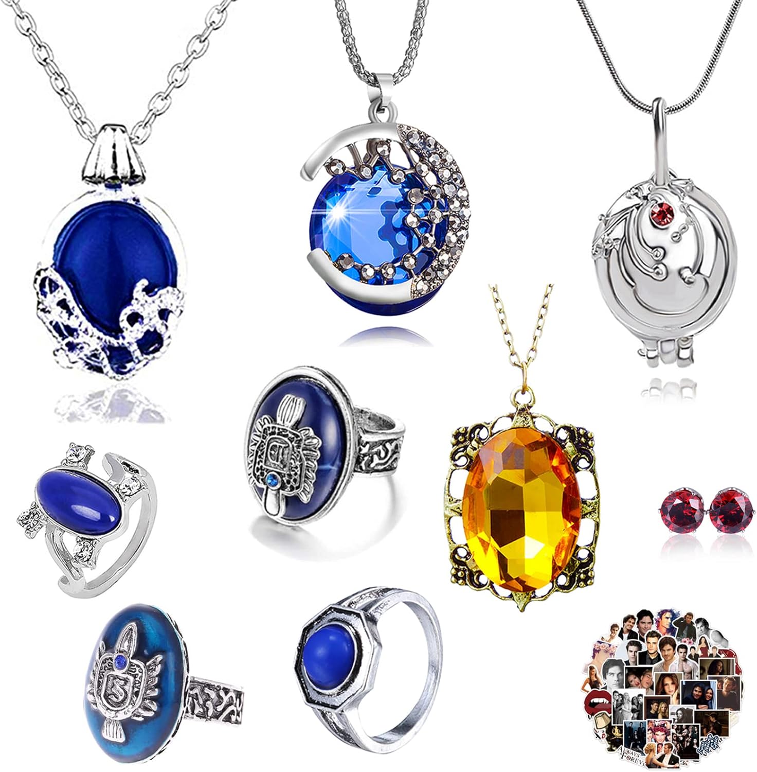 Amazon.com: UoYu 29 pcs The Vampire Diaries Jewelry Sticker Set Elena ...