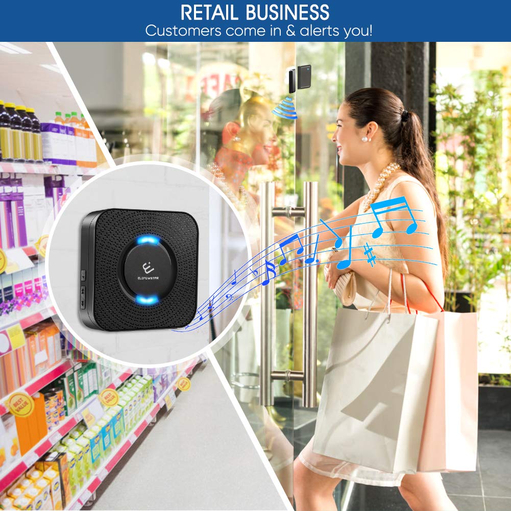 Buy Wireless Door Sensor Chime ELEPOWSTAR Door Window Sensor Chime for ...