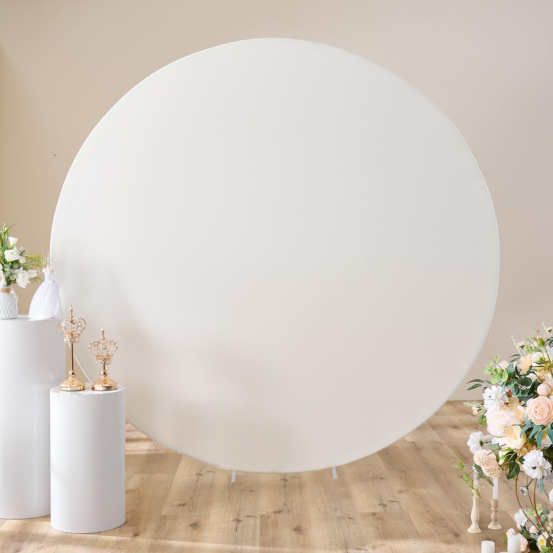 Amazon.com : 7.5x7.5ft White Round Backdrop Cover White Circle Backdrop ...
