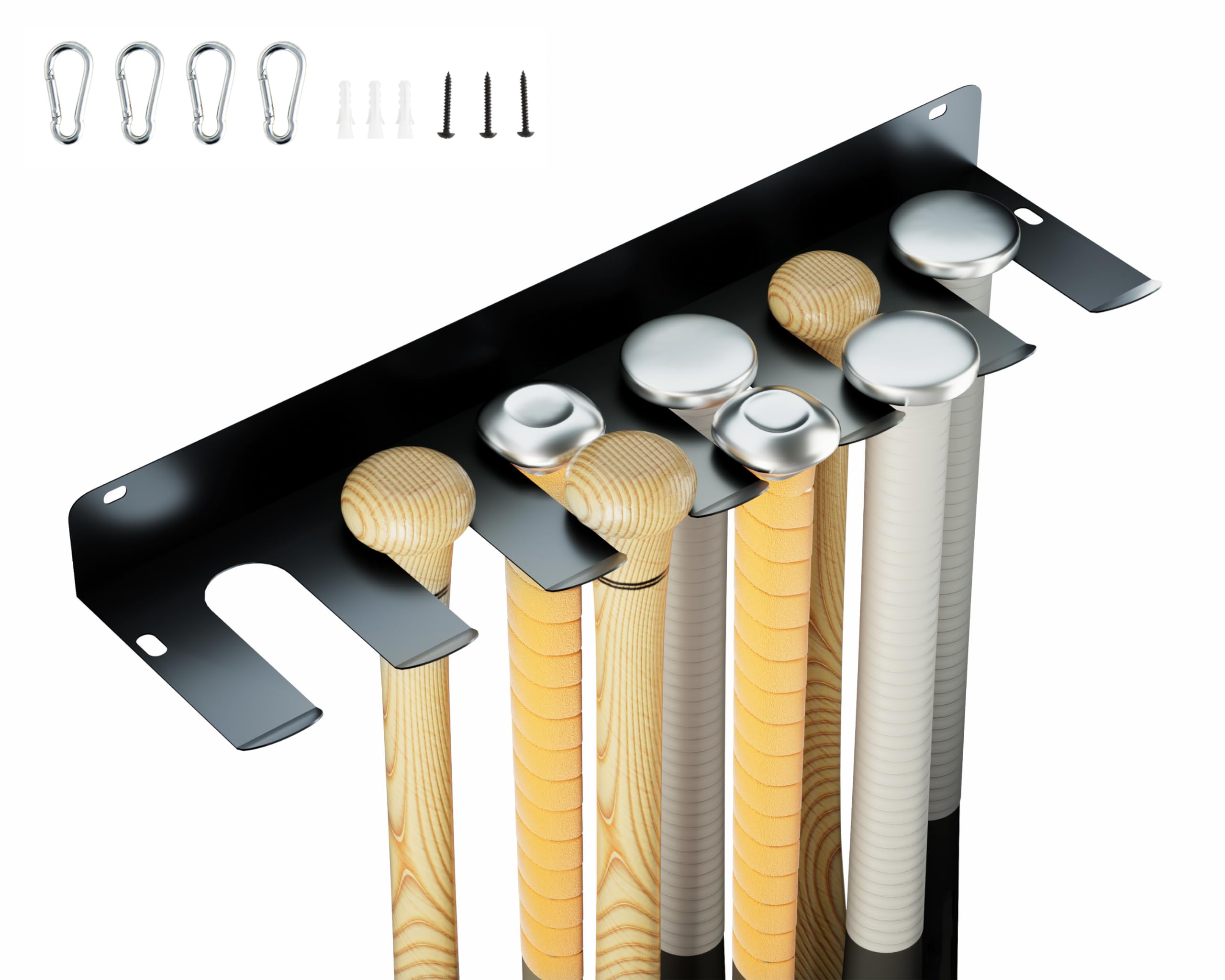 Amazon.com: Naissian Bat Rack for Wall,Baseball Bat Holder for Storage ...