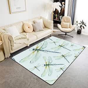 Amazon.com: Dragonflies Area Rugs 5x7, Watercolor Dragonfly Living Room ...