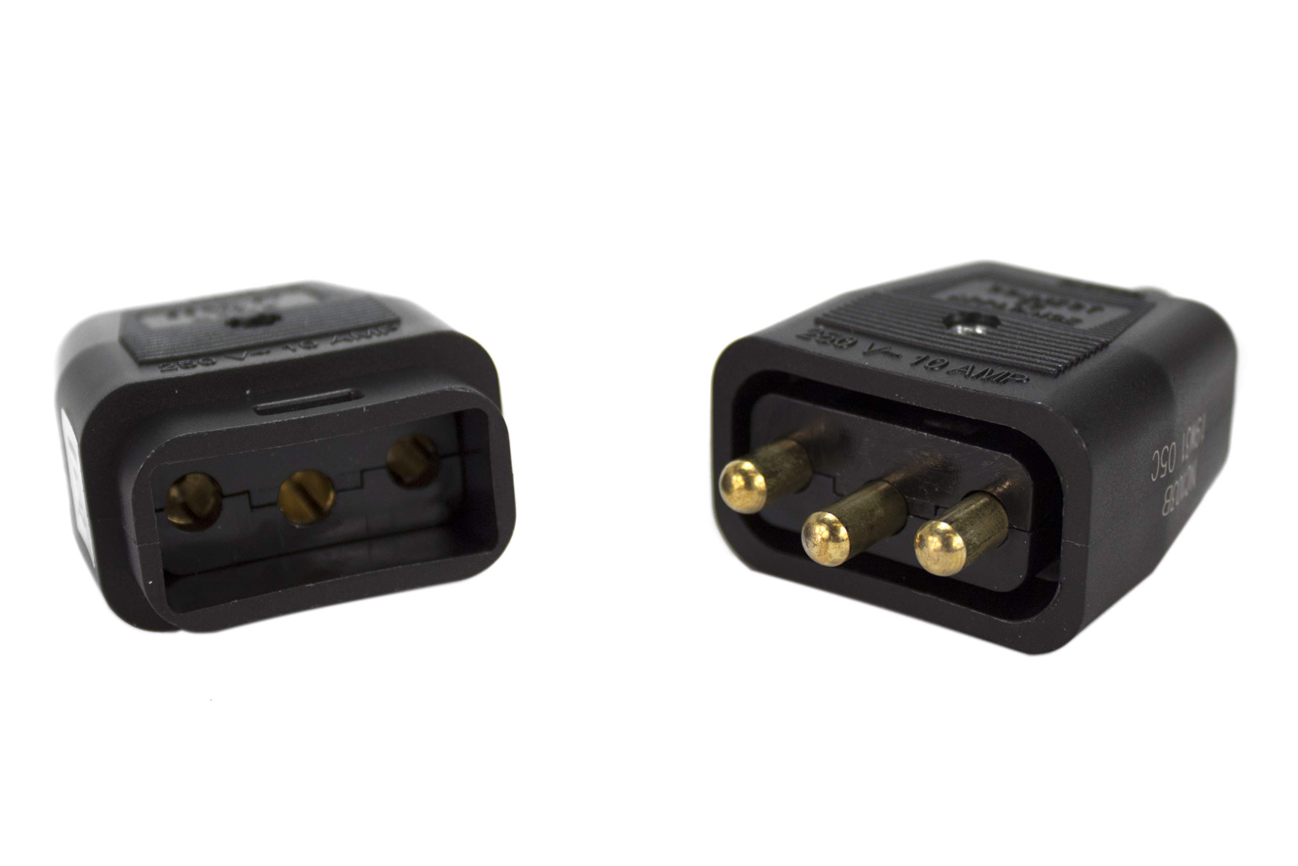 Permaplug NC103B-01 10AMP Heavy Duty Connector, 3-Pin Black : Amazon.co ...