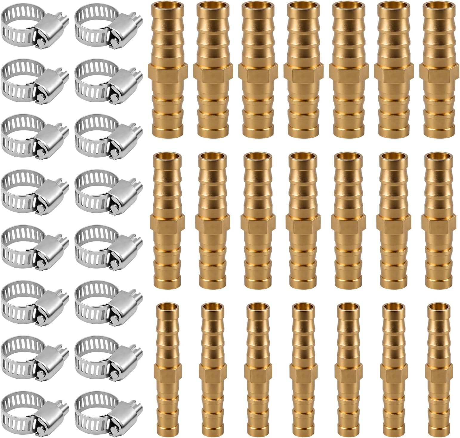 Amazon.com: 12pcs Brass Hose Barbed Fittings,Barb Splicer Mender Hose ...
