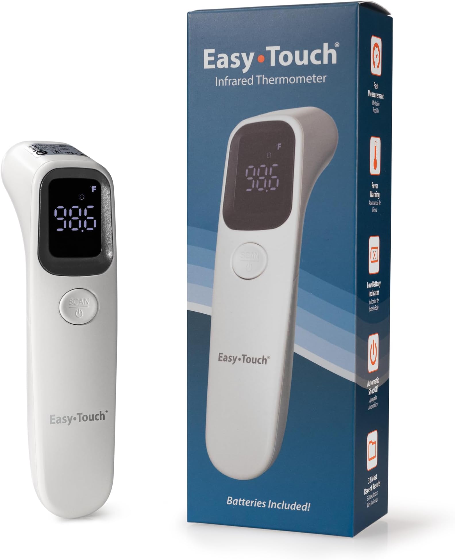Amazon.com: Amazon Basic Care Temple Touch Digital Thermometer, White ...
