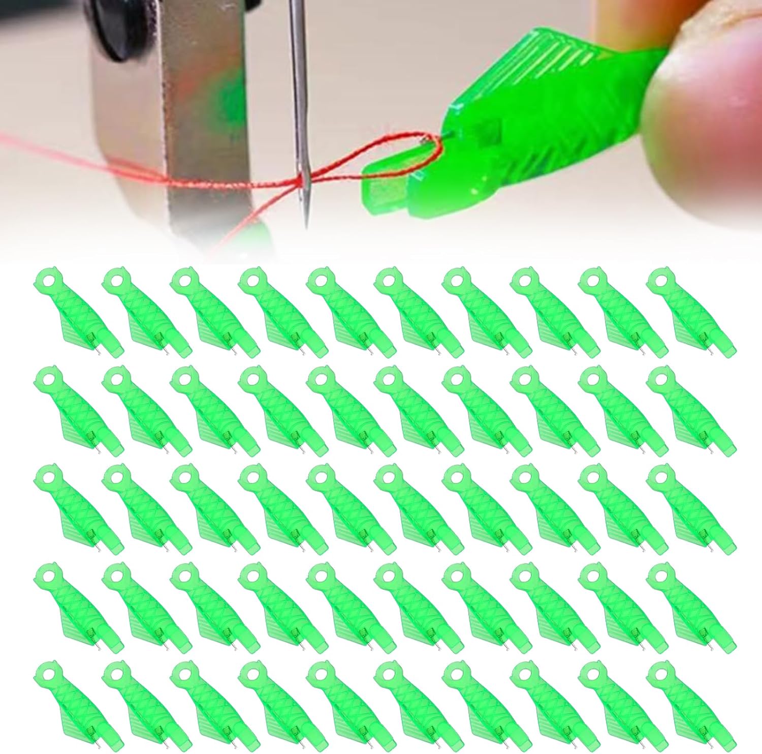 Amazon.com: AOZUO Fish Mouth Sewing Machine Needle Threader, 50PCS Fish ...