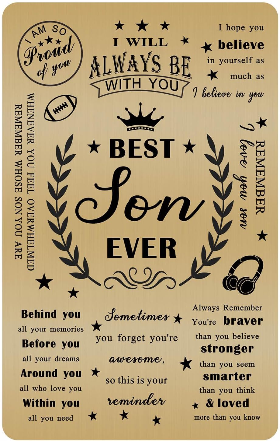 Amazon.com: Emideary To My Son I Hope You Believe In Yourself Brass ...