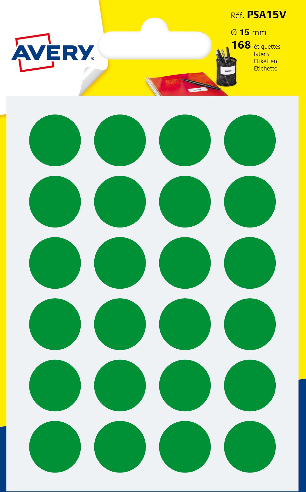 Avery 168 Green Circle Stickers, 15mm Diameter, Small Round Dot ...