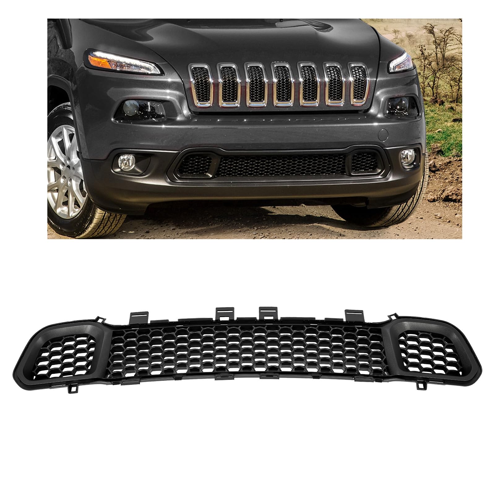 Amazon.com: KUAFU Front Lower Grill Compatible with 2014-2018 Jeep ...