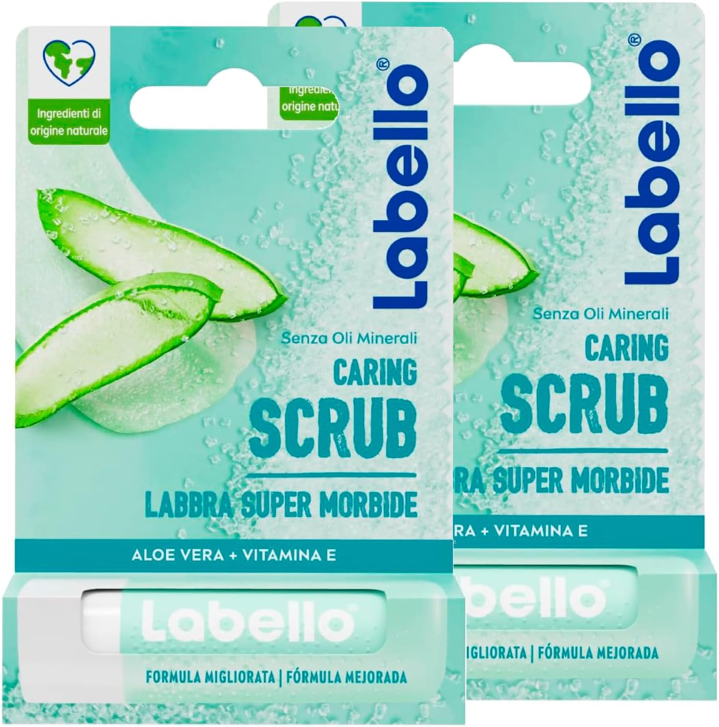 Labello Scrub Idratante Aloe Vera Bio Burrocacao Labbra con Particelle ...