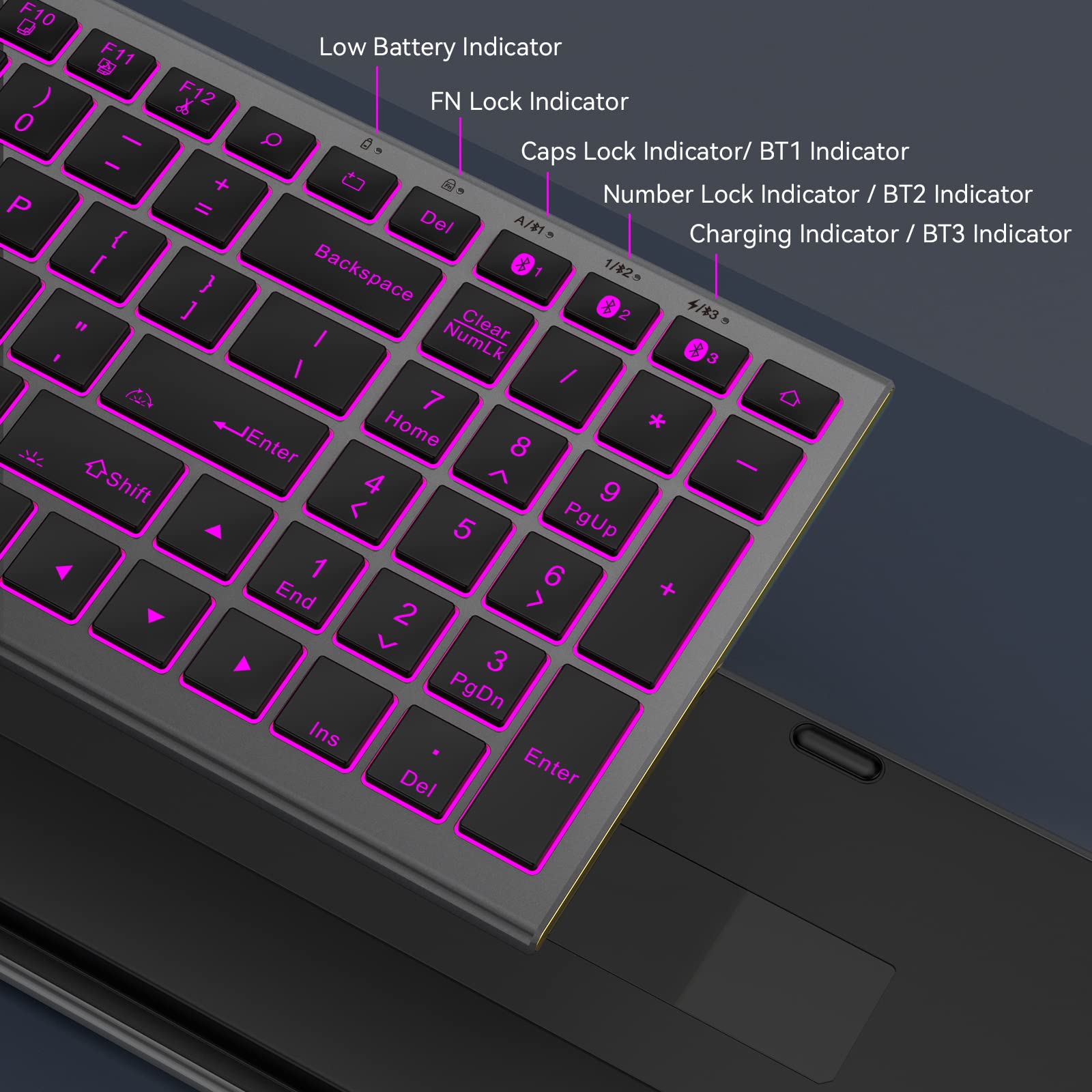 Snapklik.com : Bluetooth Wireless Backlit Keyboard For 3 Device ...