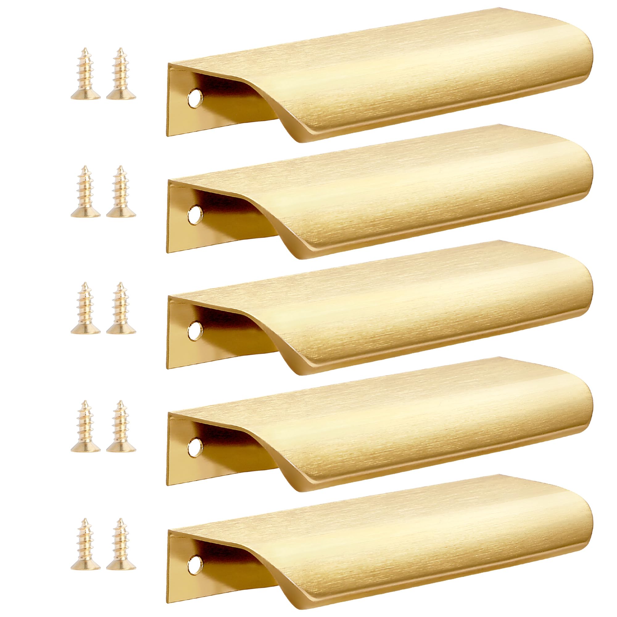 Snapklik.com : Malimali 5 Pack Gold Edge Finger Pulls For Cabinets 4.72 ...