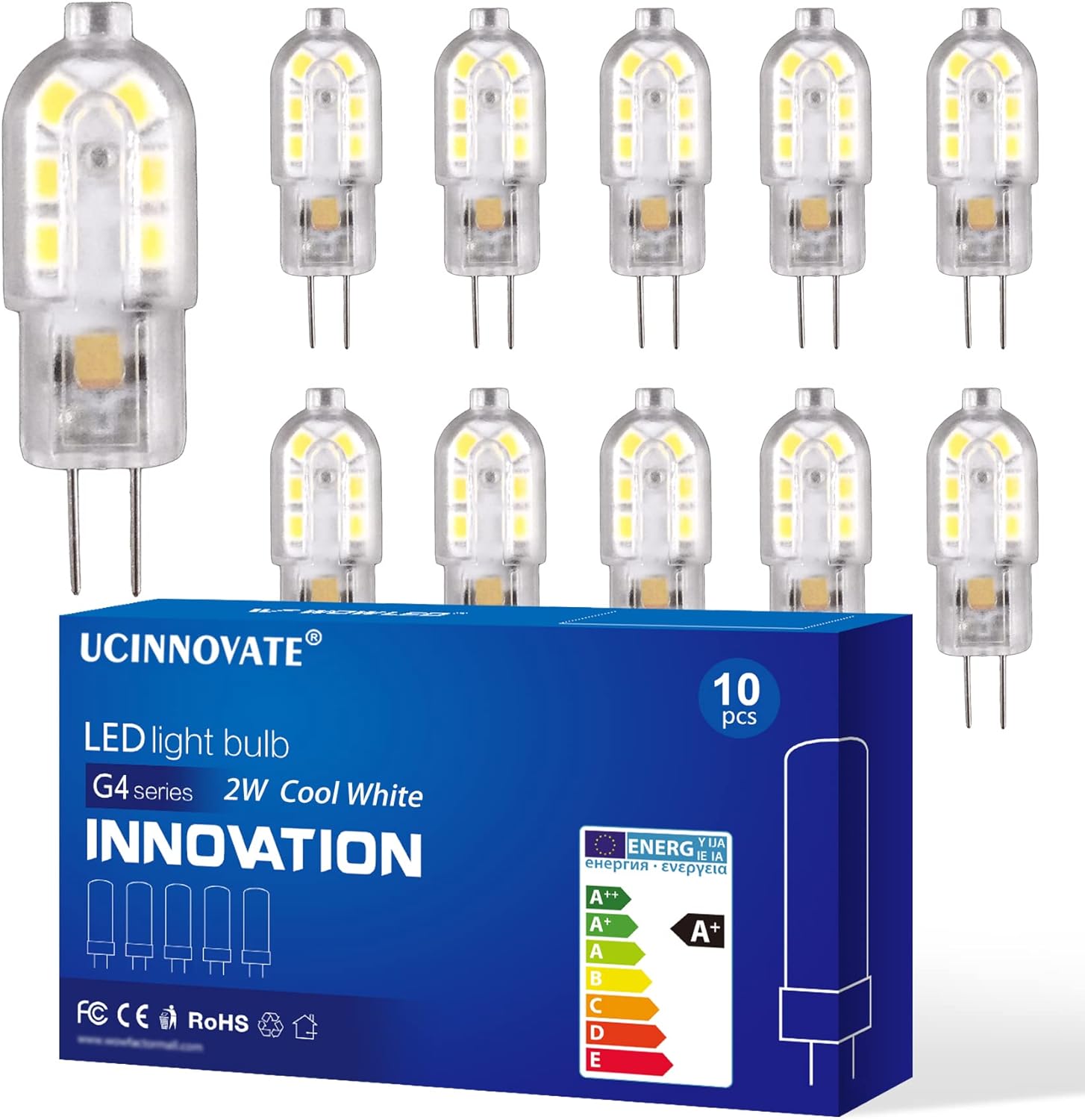 G4 LED Light Bulbs, Cool White, 2W Replace 20W Halogen Bulb, Ideal for ...