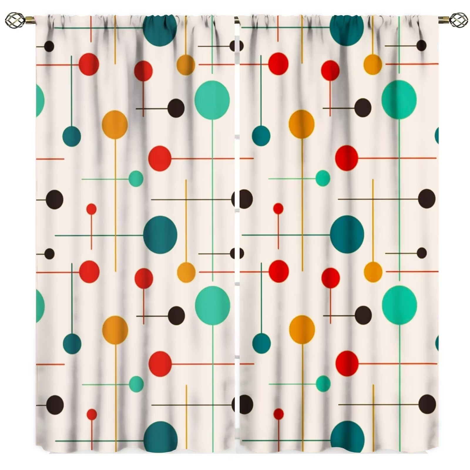 Amazon.com: Mid Century Curtains, Modern Retro Atomic Starburst ...