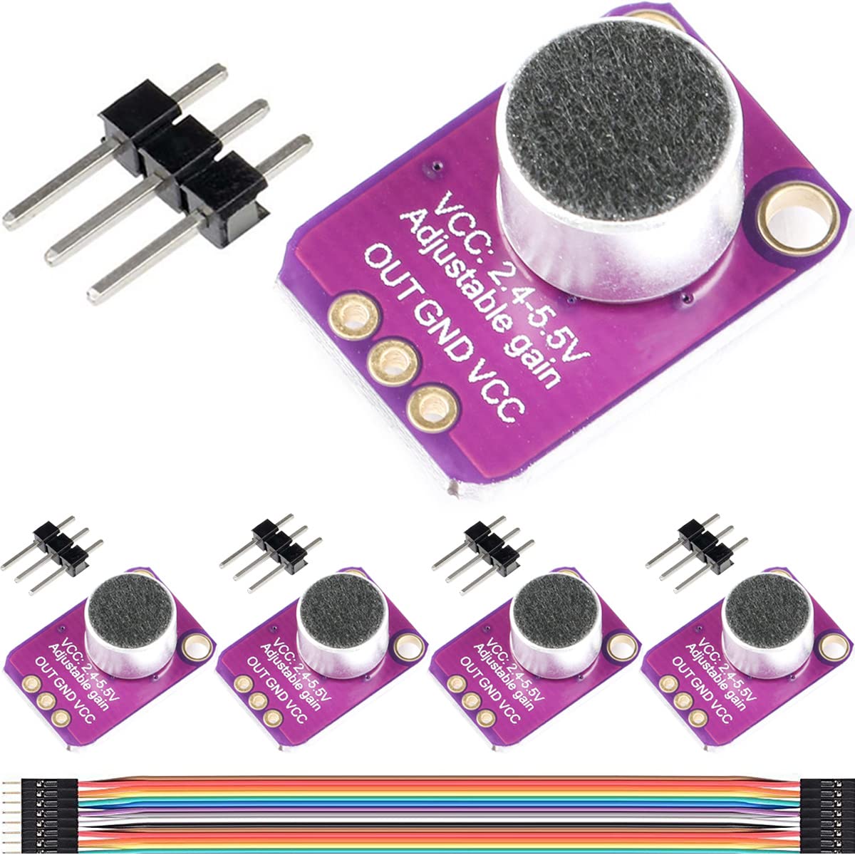 DAOKAI 5Pcs MAX4466 Microphone Amplifier Module Sound Sensor Voice ...