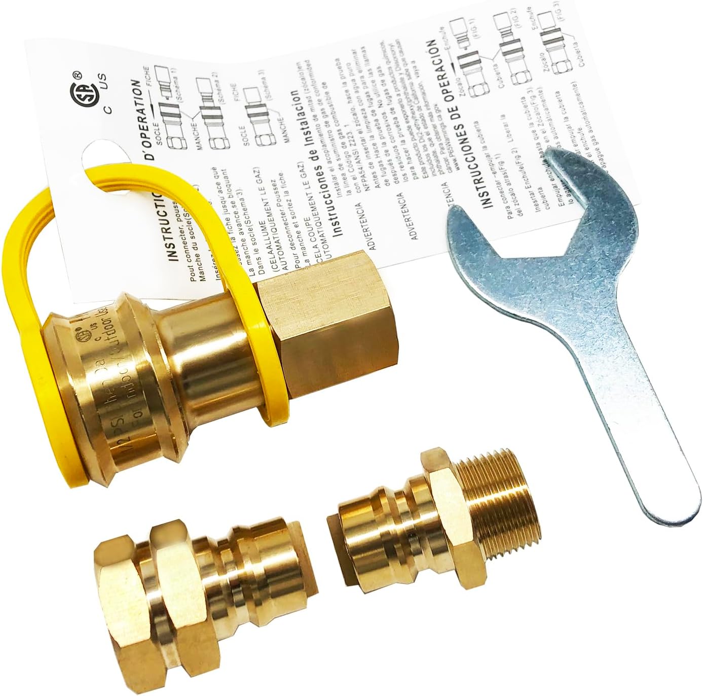 Amazon.com : GRILLJOB 3/4" Female and Male Solid Brass Dual Fuel ...