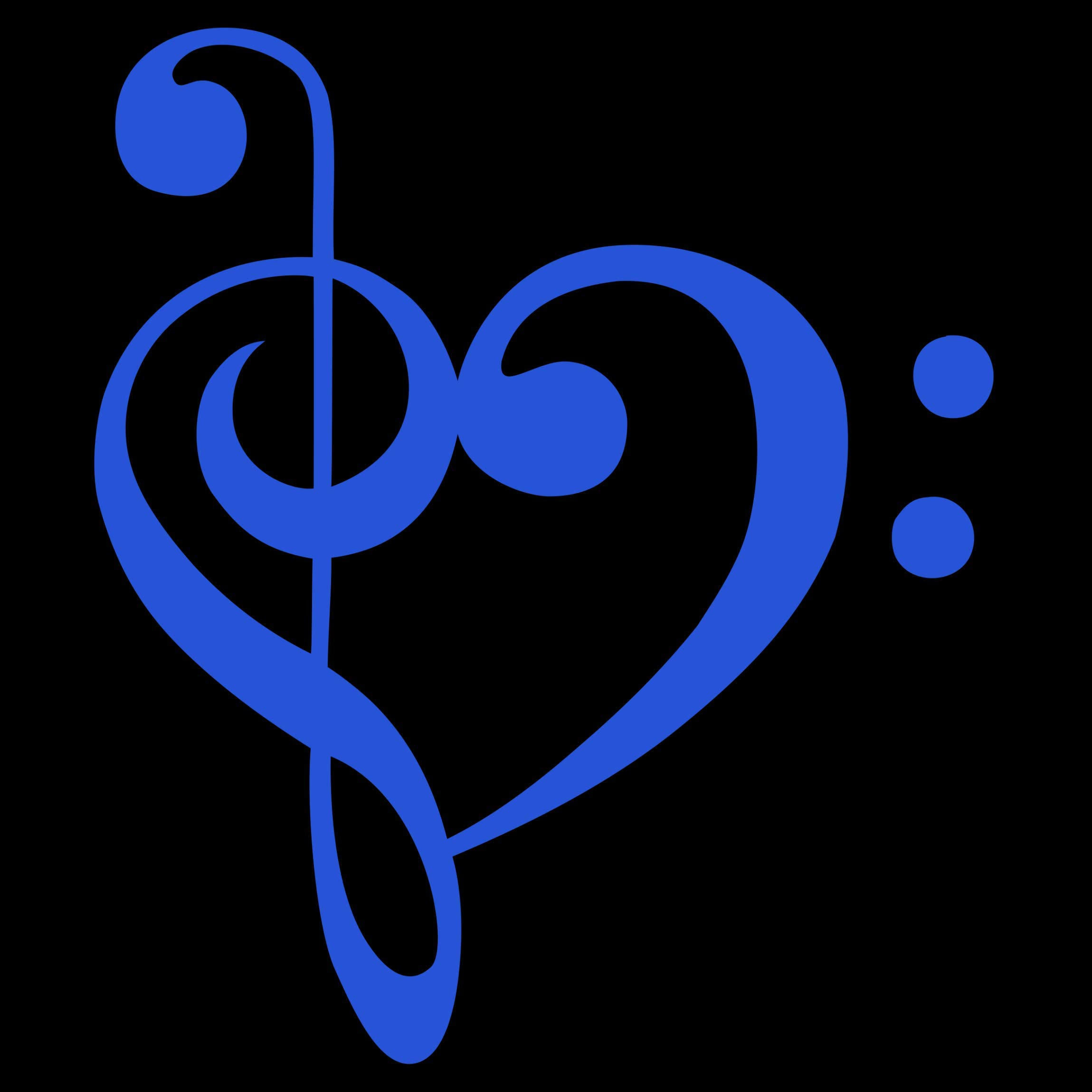 Colorful Treble Clef Heart