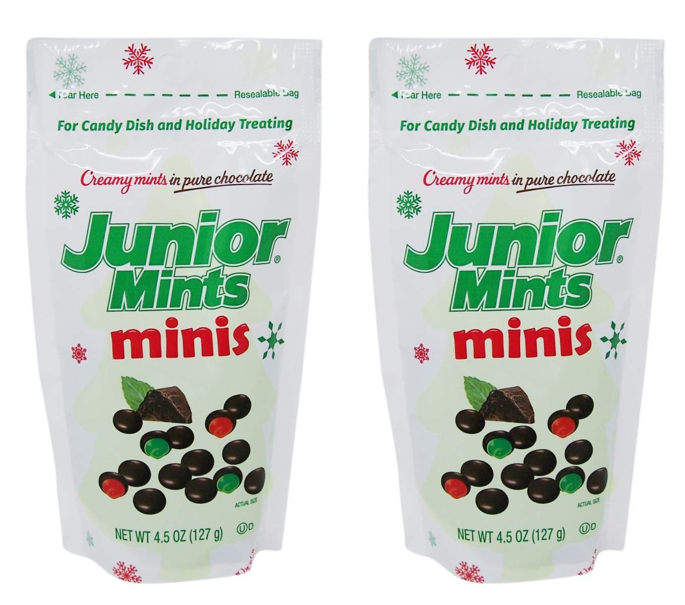 Amazon.com : Holiday Red and Green Filled Junior Mints Minis, 4.5 Ounce ...