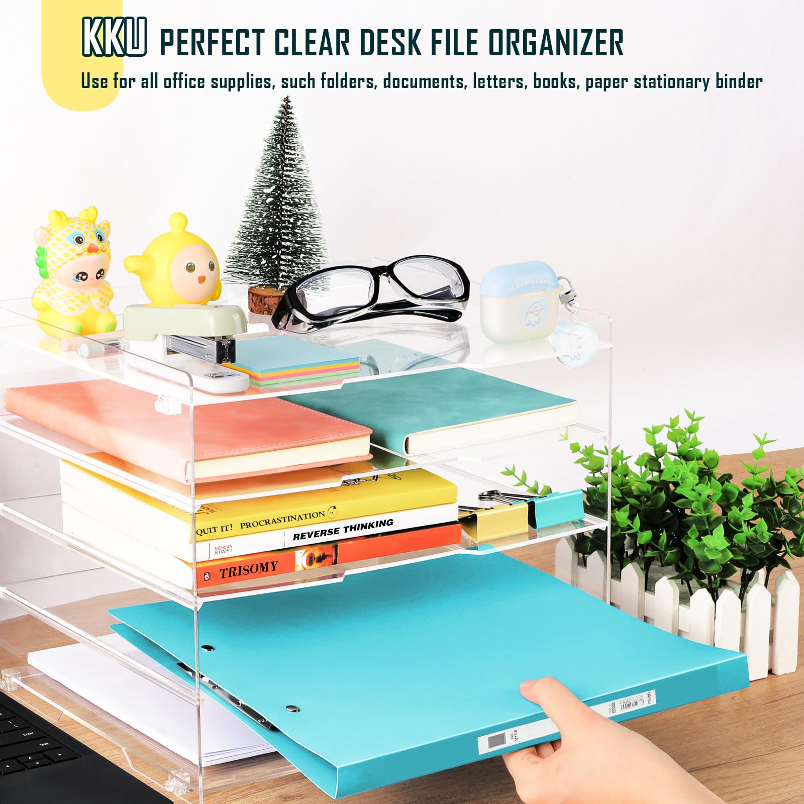 Snapklik.com : KKU 5 Tier Clear Acrylic Desk Organizer