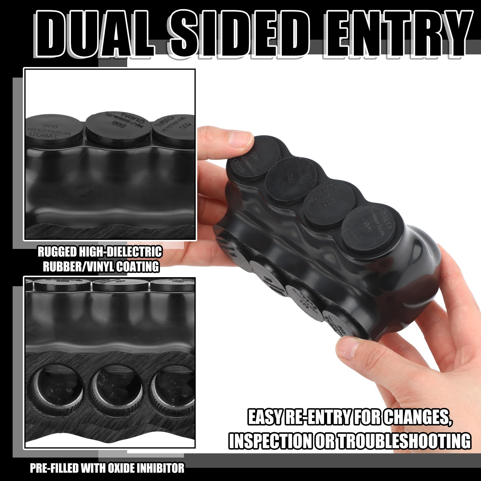 Snapklik.com : Copkim 2 Pcs Black Multi Cable Connector, 4 Wire Ports ...