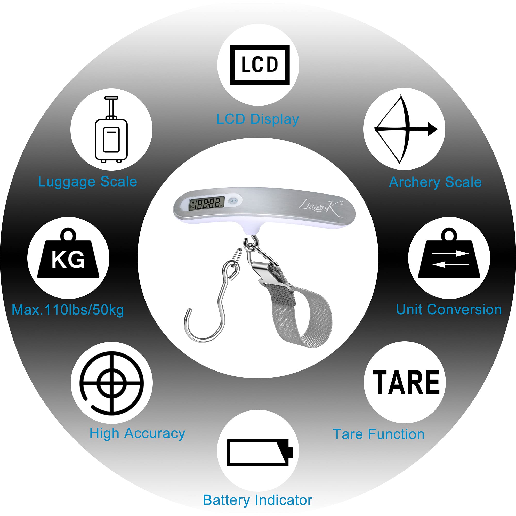 Snapklik.com : 110 Lbs Digital Bow Scale Recurve Archery Bow Scale Bow ...