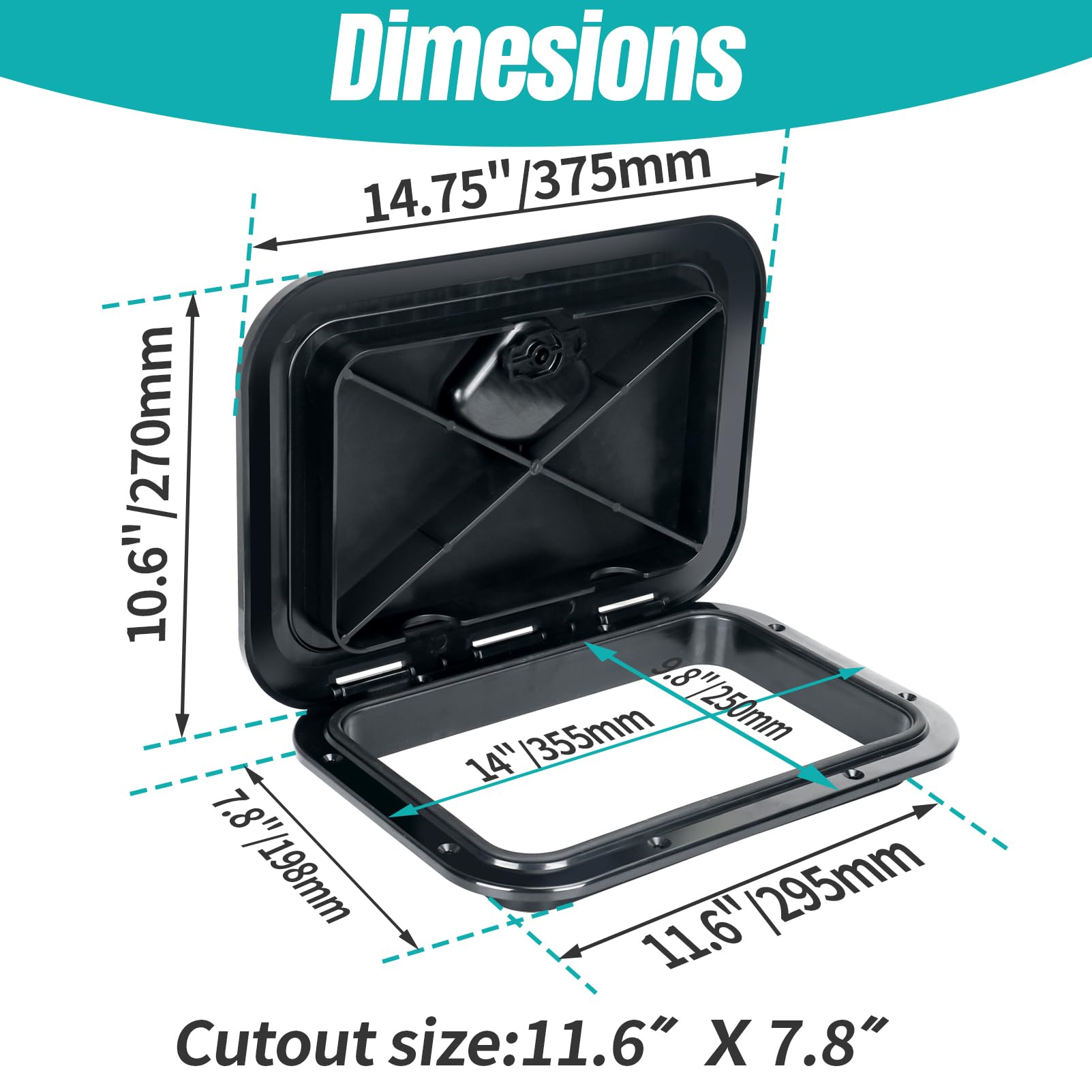 Snapklik.com : Smartmarine Marine Deck Access Hatch 14" Black/White ...