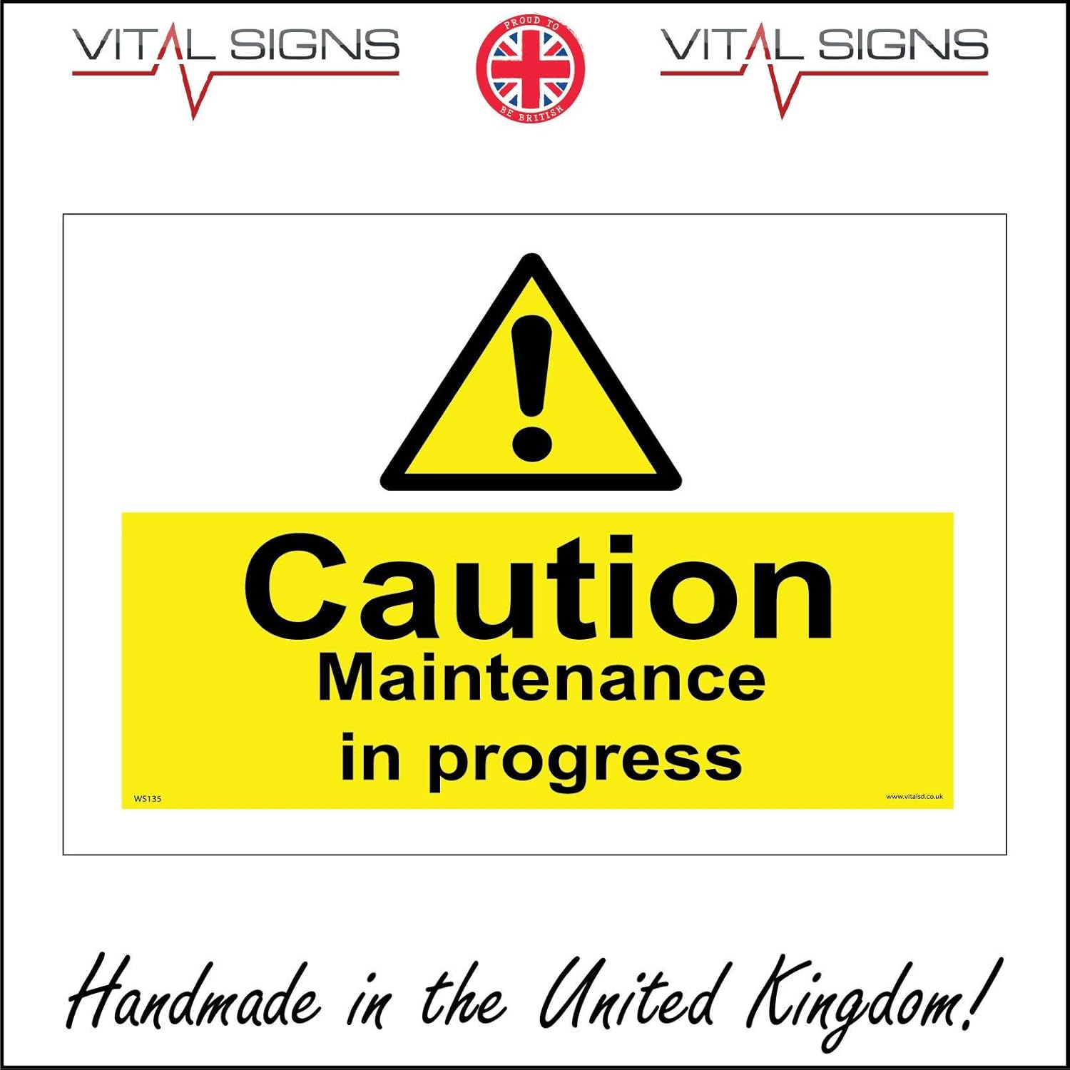 WS135 Caution Maintenance In Progress SIGN workmen work repair warning ...