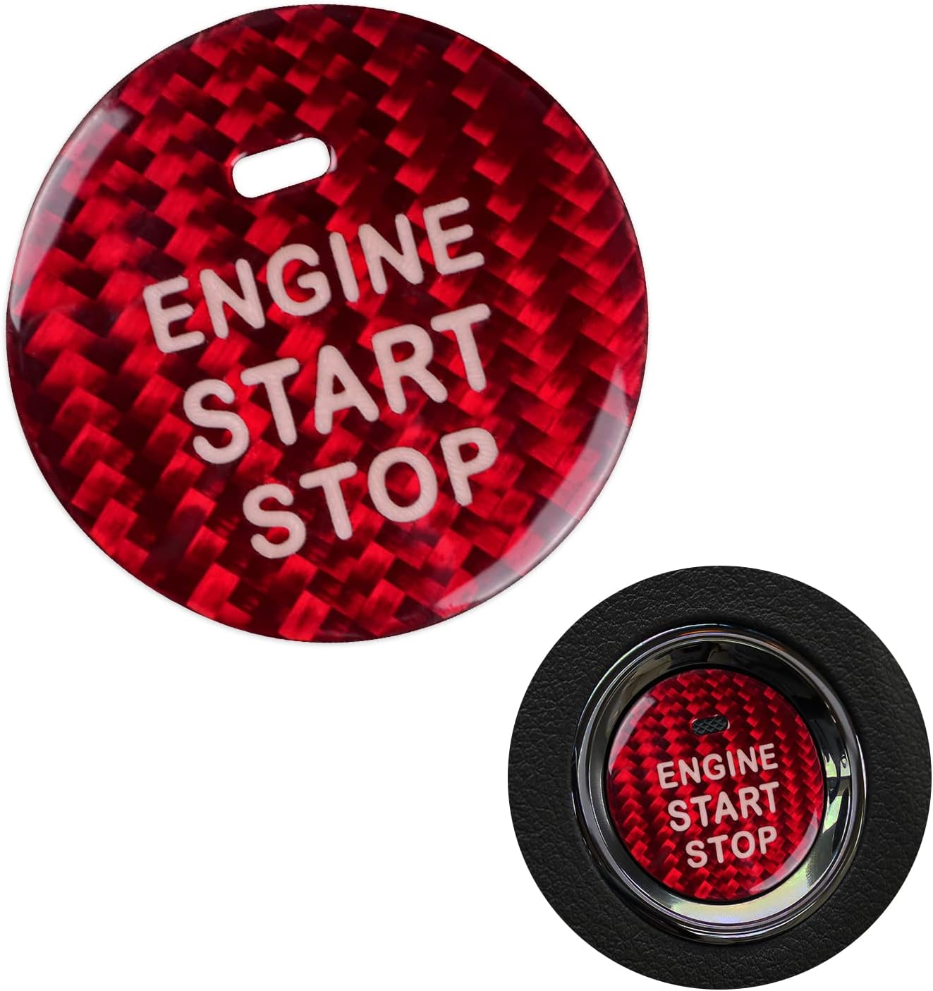 Amazon.com: AIRSPEED Carbon Fiber Car Engine Start Stop Button Cover ...