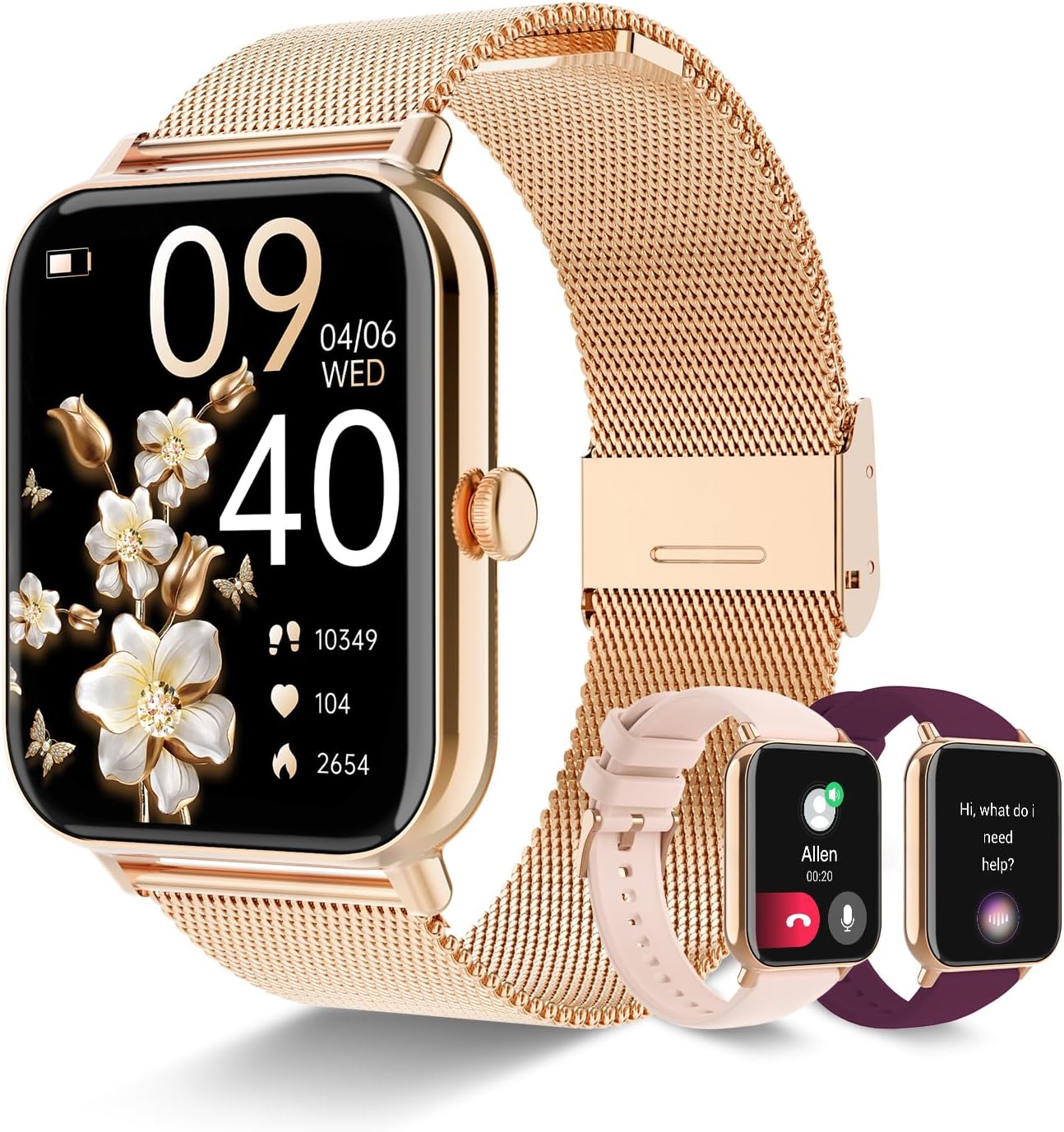 Amazon.com: Smart Watch for Women with Bluetooth Call Answer/Dail,1.85 ...