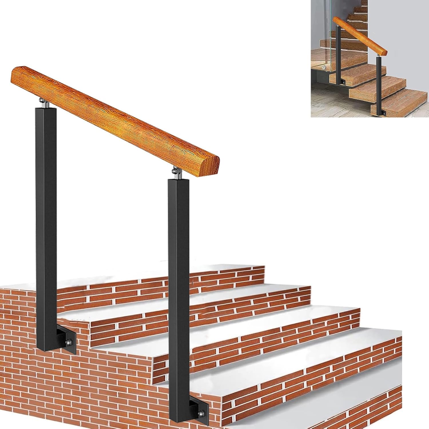 Adjustable Handrails for Outdoor Steps, Metal Wrought Iron Hand ...