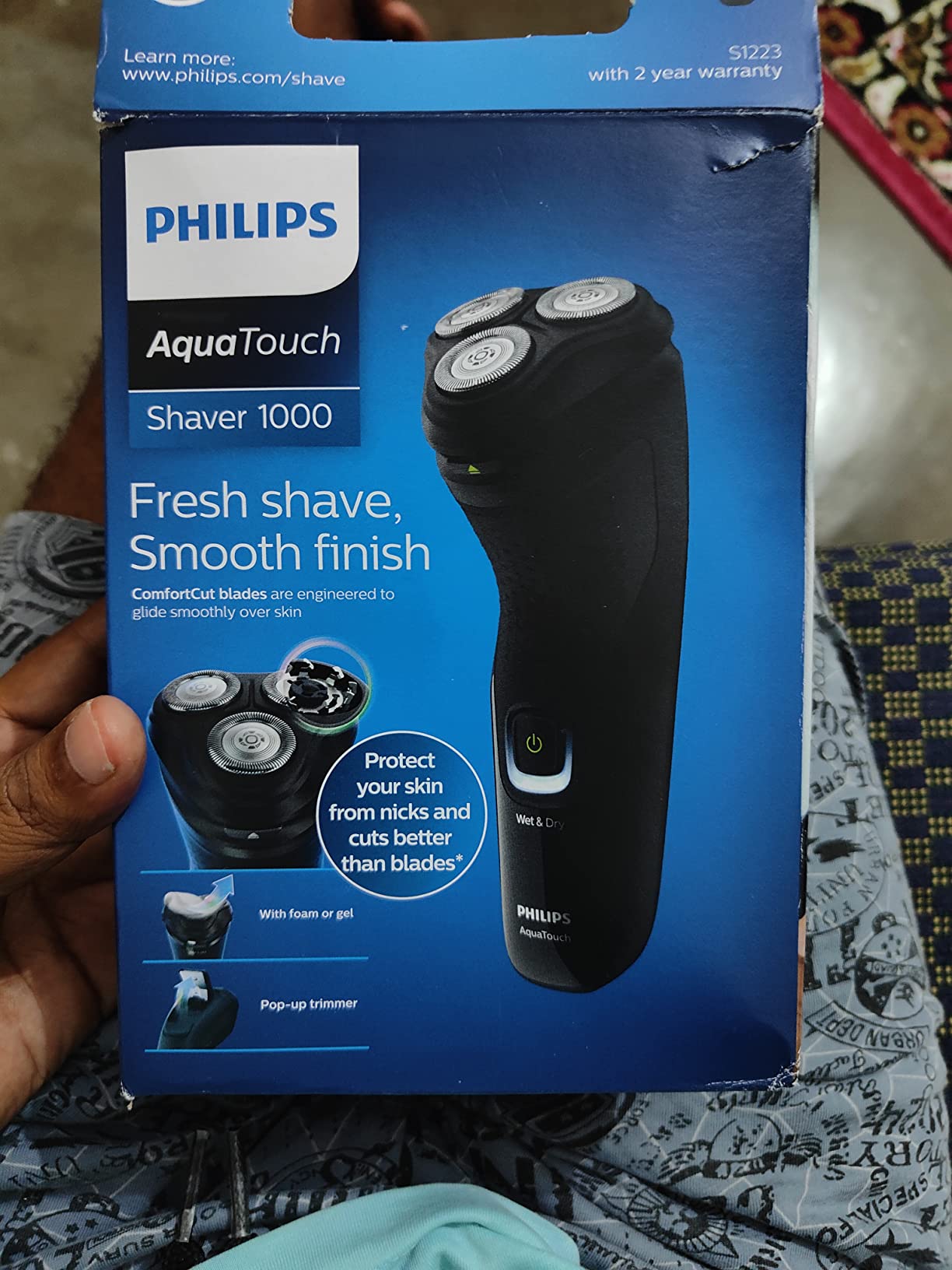 PHILIPS Male S1223/45, Wet Or Dry Comfort Cut Blades 3-Directional Flex ...