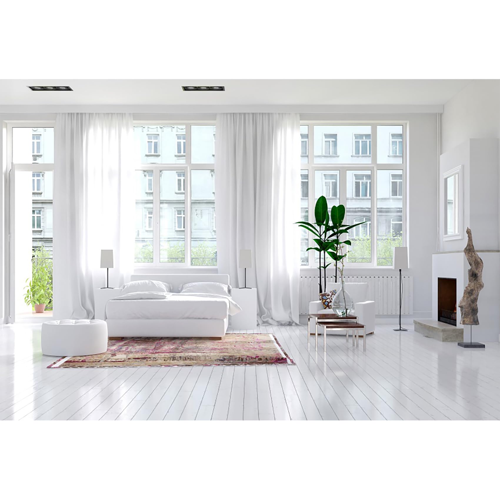 Amazon.com : 10x6.5ft Classic White Style Living Room Zoom Meeting ...