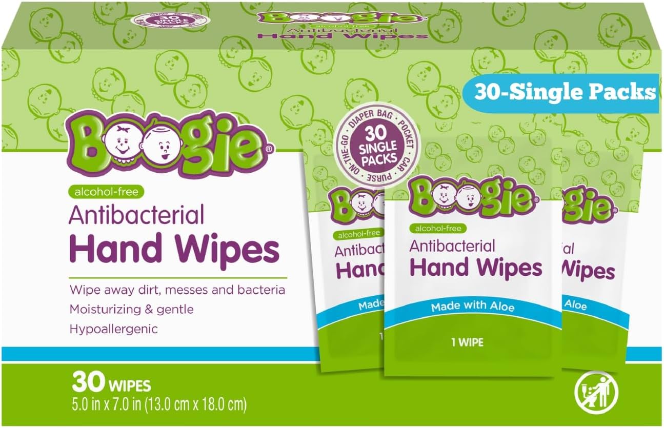 Amazon.com: Boogie Antibacterial Hand Wipes, Alcohol Free ...