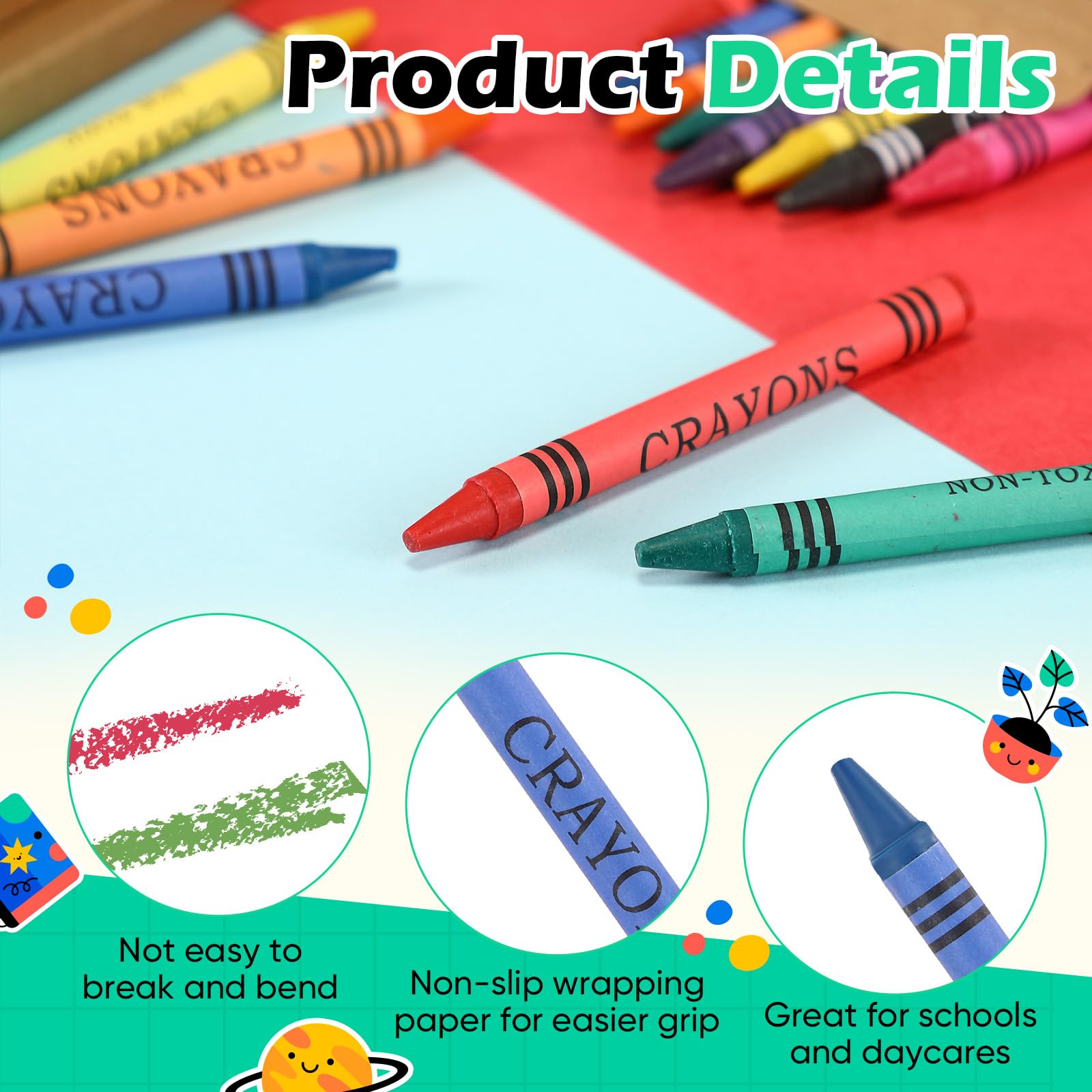 Snapklik.com : 6 Packs Crayons Bulk Individual Packs 8 Color Crayon ...
