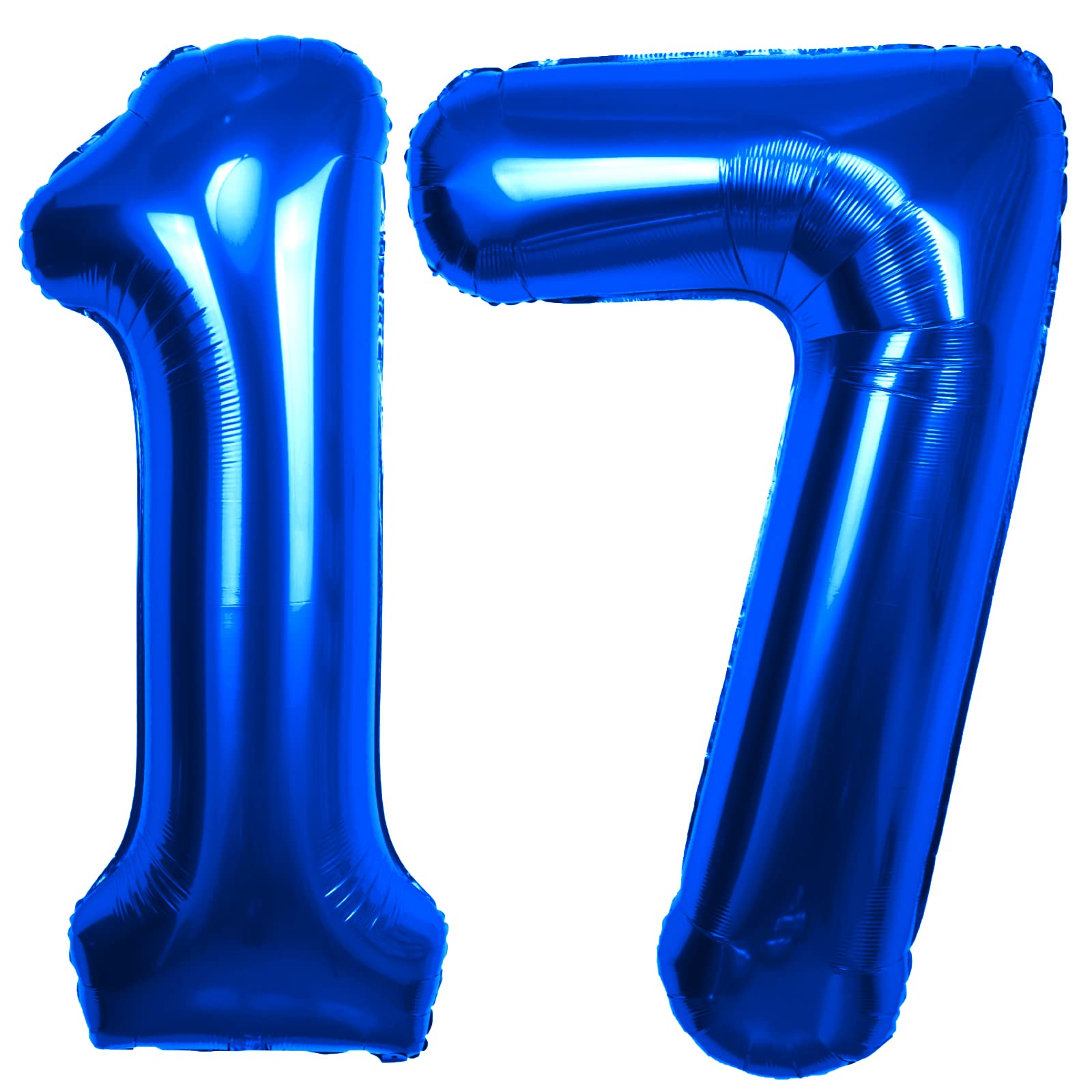 Amazon.com: 40 Inch Number 17 Balloon Blue Jumbo Giant Big Large Number ...