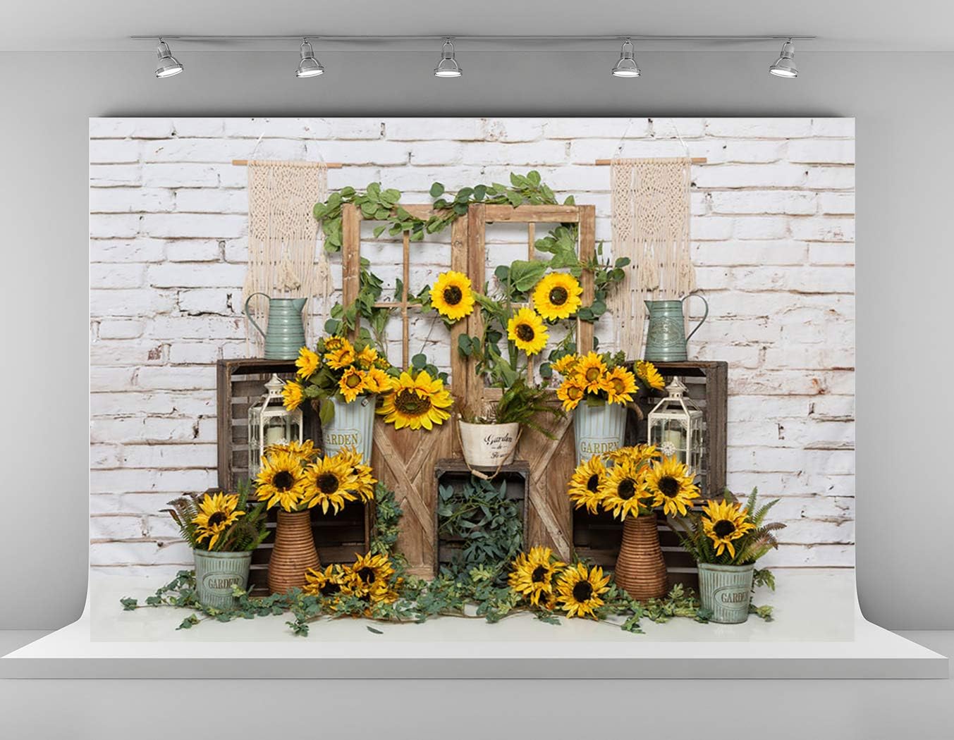 Amazon.com : shensu Vinyl 10x7ft Sunflowers Backdrops for Photography ...
