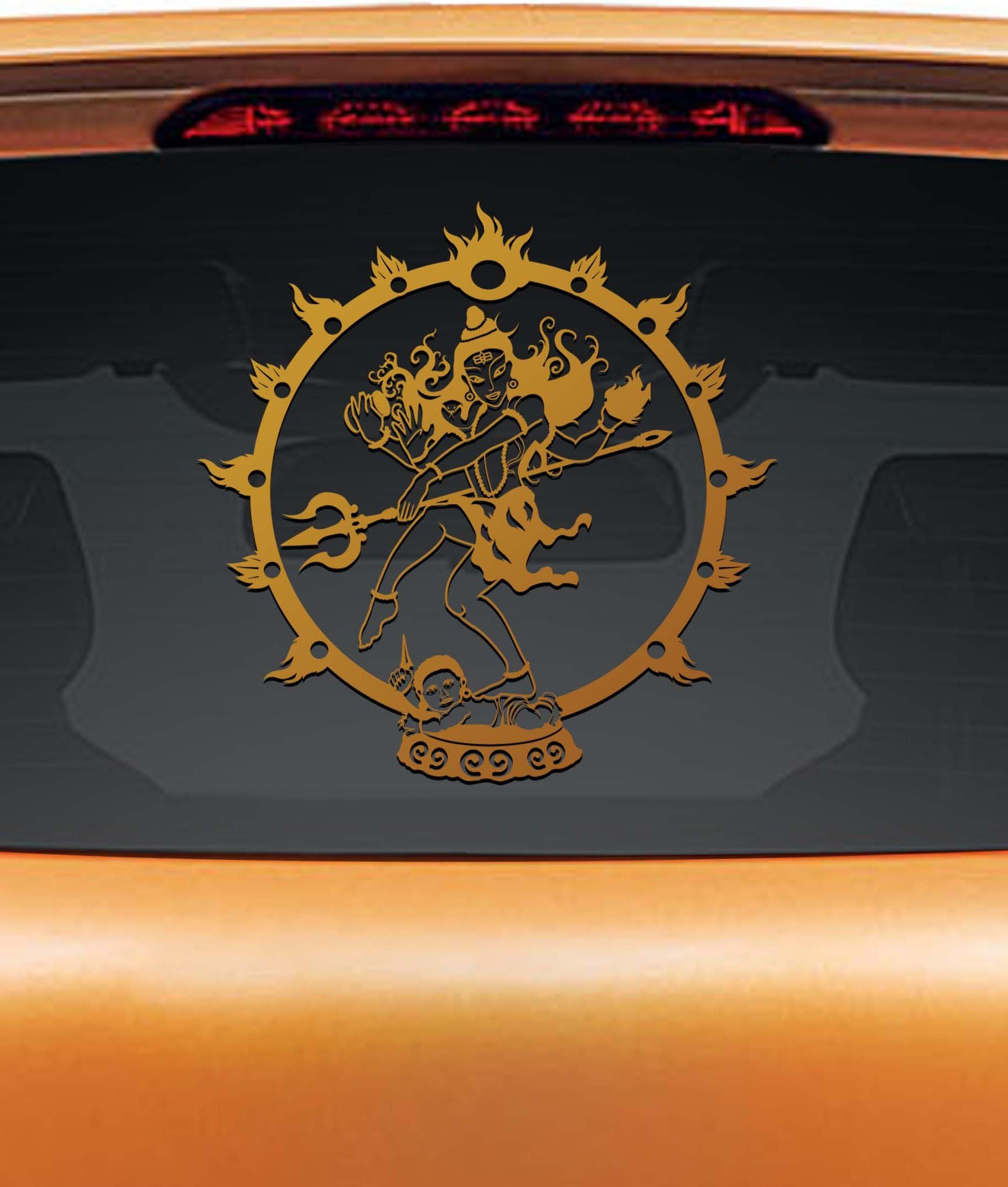 WallDesign Car Stickers Nataraja Shiva Copper Colour Reflective Vinyl ...