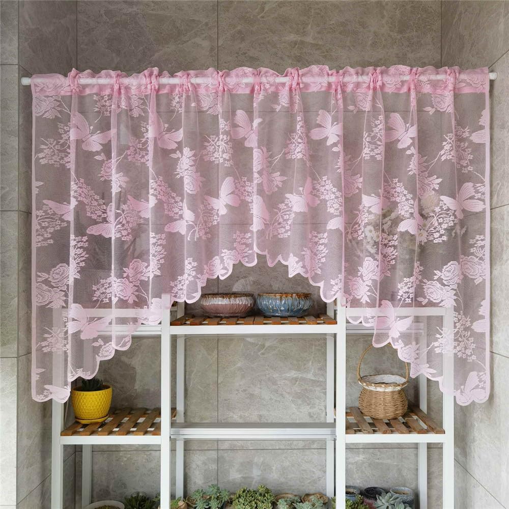 Amazon.com: NewWPKIRA 1 Panel Lace Sheer Curtain Valance Floral and ...