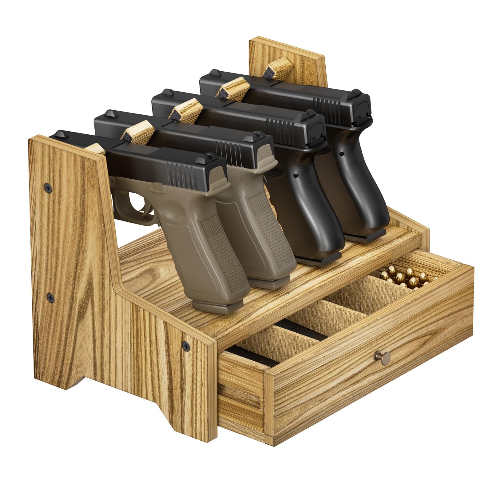 Myxlink Holder for Gun Safe,Solid Pine Wood Pistol Rack Cabinet with ...