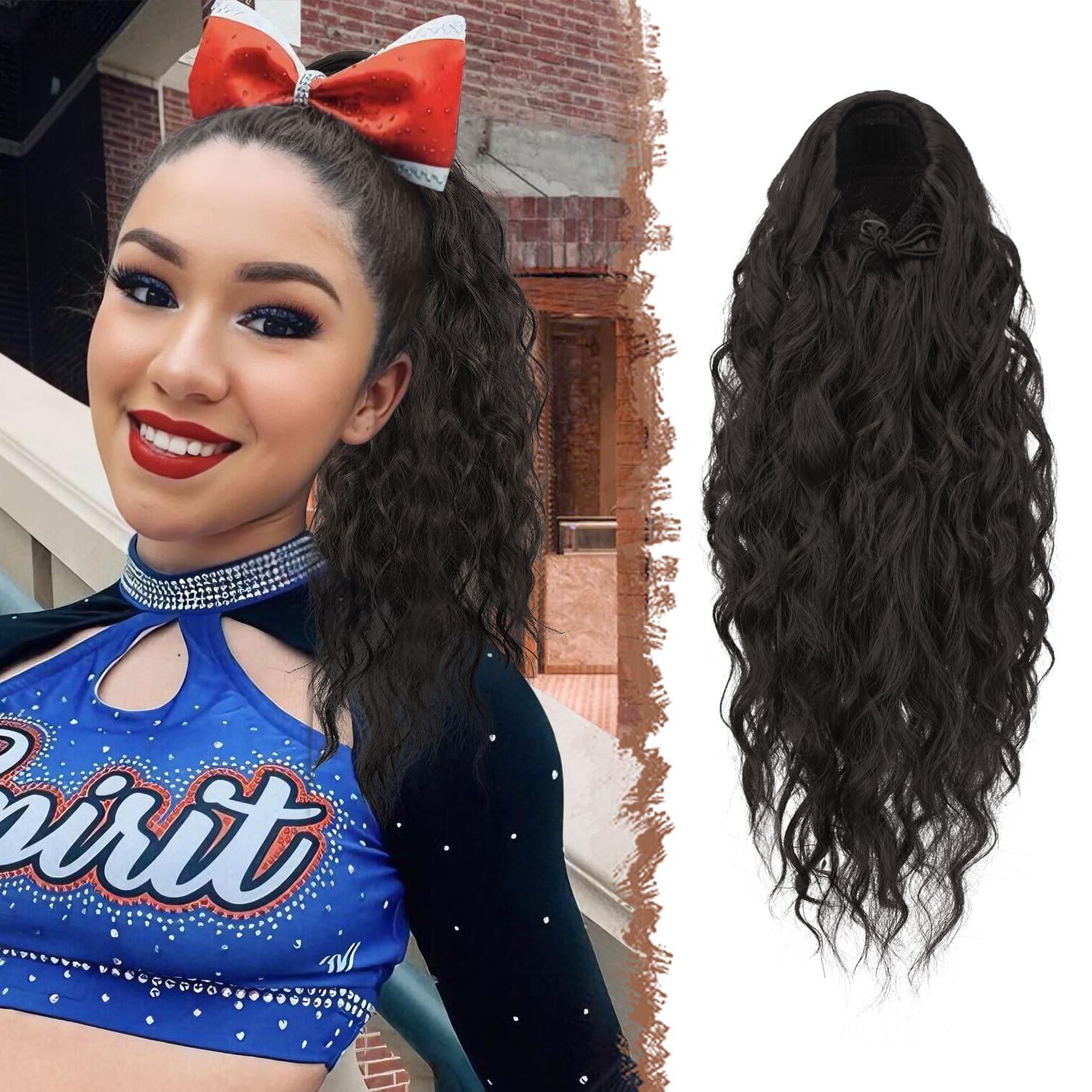 Amazon.com : FESHFEN Cheerleader Ponytail Extensions, 18 inch Long ...
