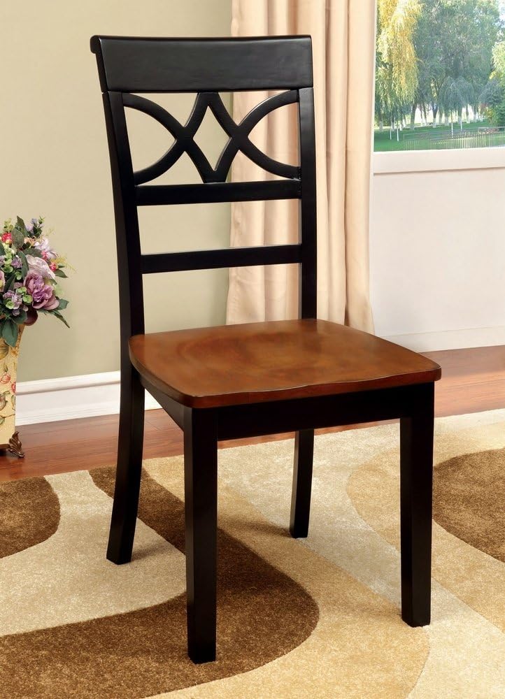 Amazon.com - 247SHOPATHOME dining-chairs, Black and Cherry - Chairs