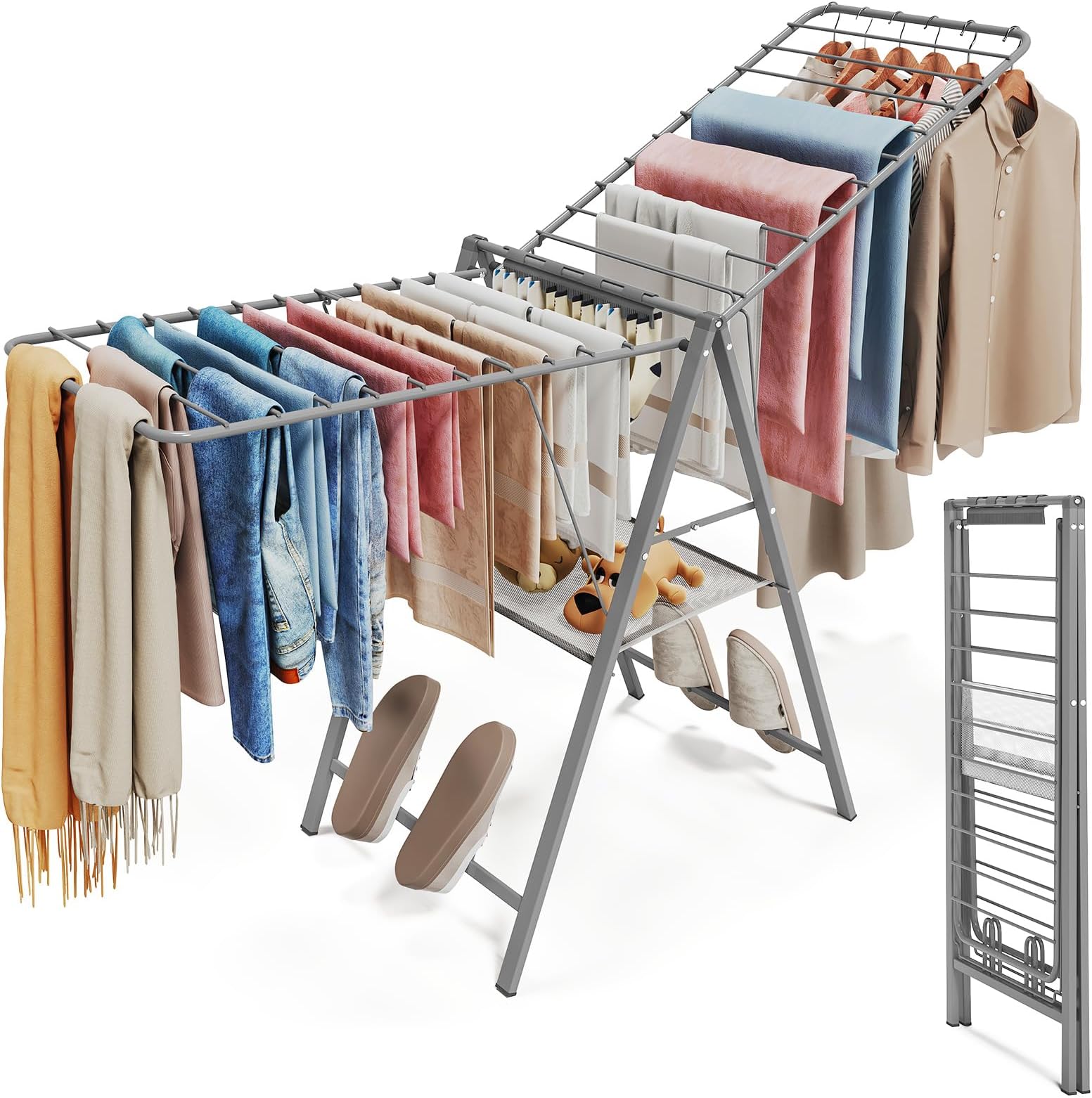 Amazon.com: CRESNEL Stainless Steel Clothes Drying Rack – Adjustable ...