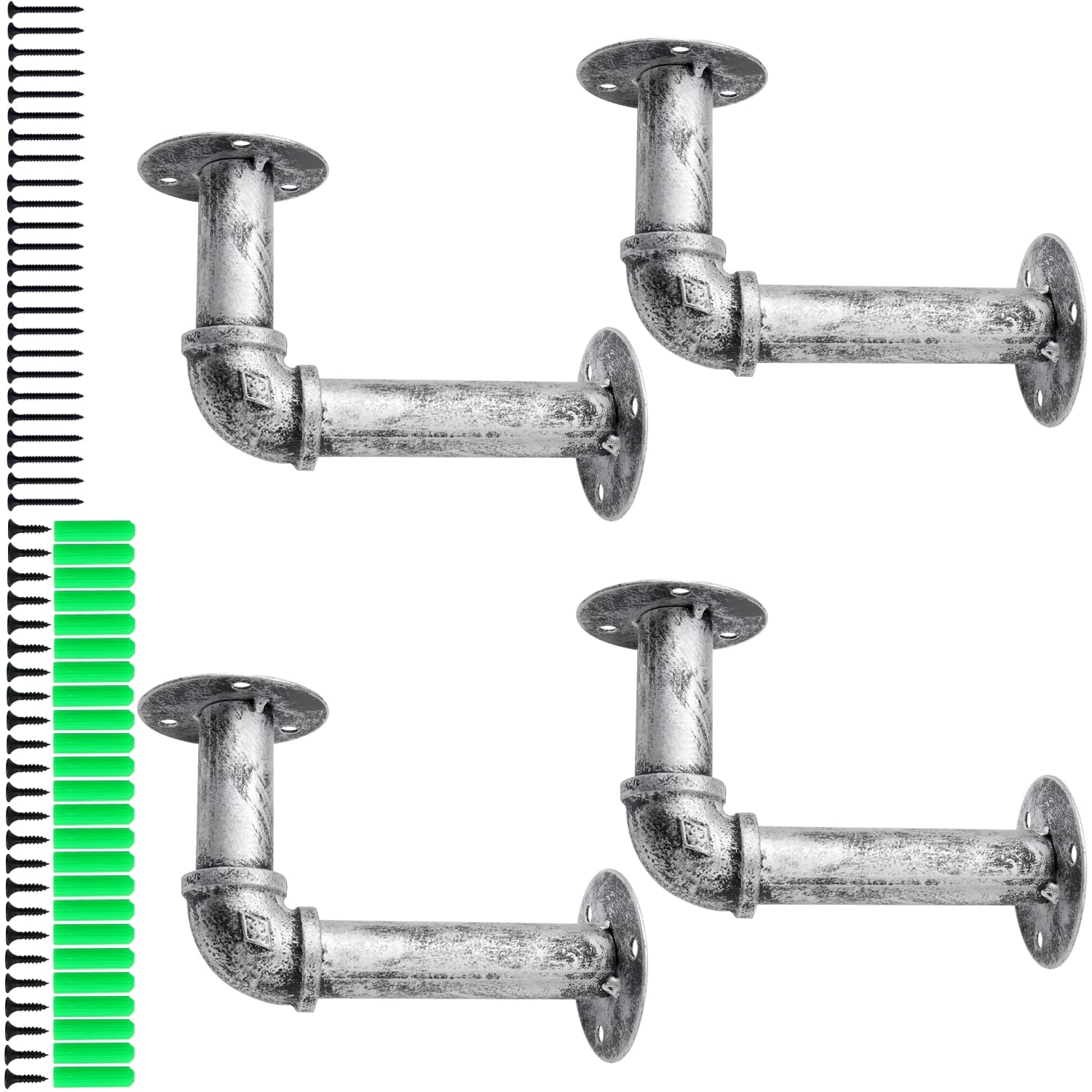 Amazon.com: Industrial Pipe Self Brackets, Iron L Pipe Floating Shelf ...