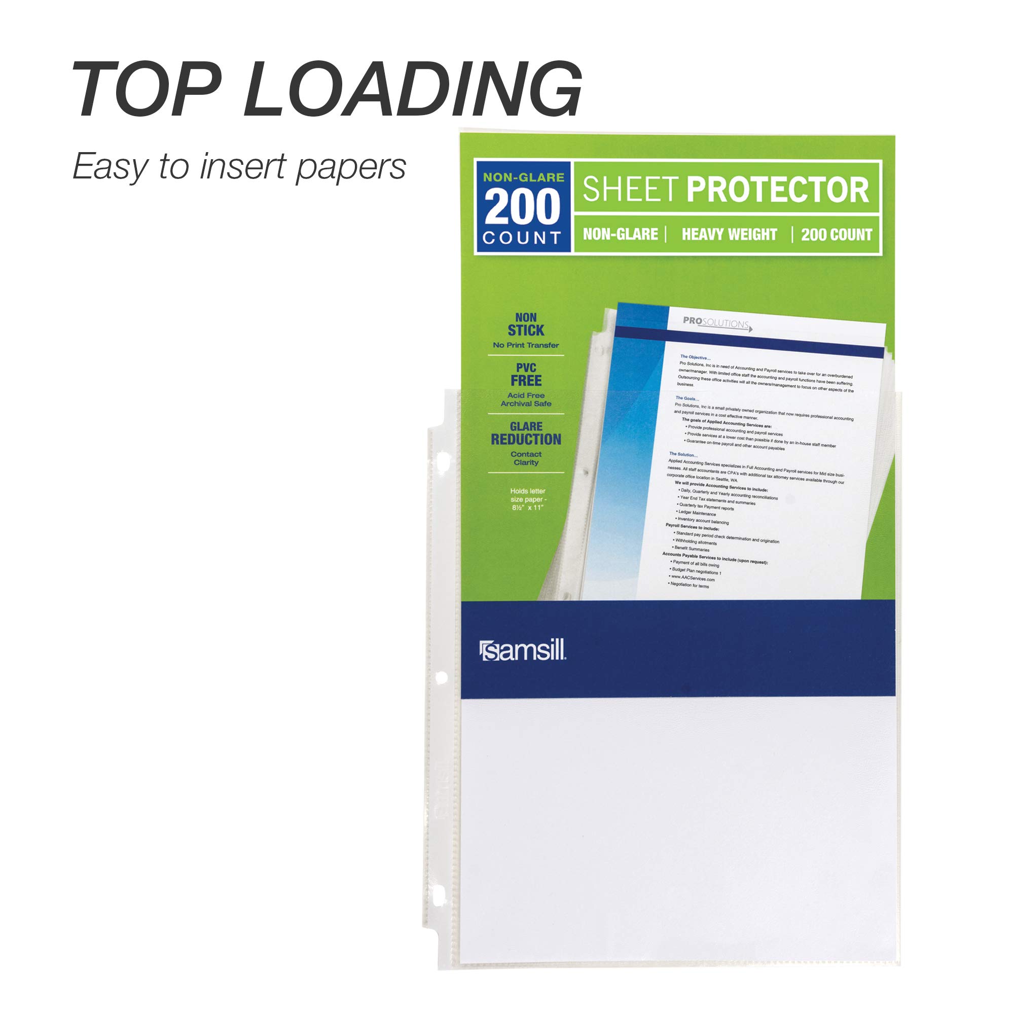 Buy Samsill Sheet Protectors for 3 Ring Binder 8.5 x 11 inch Page ...