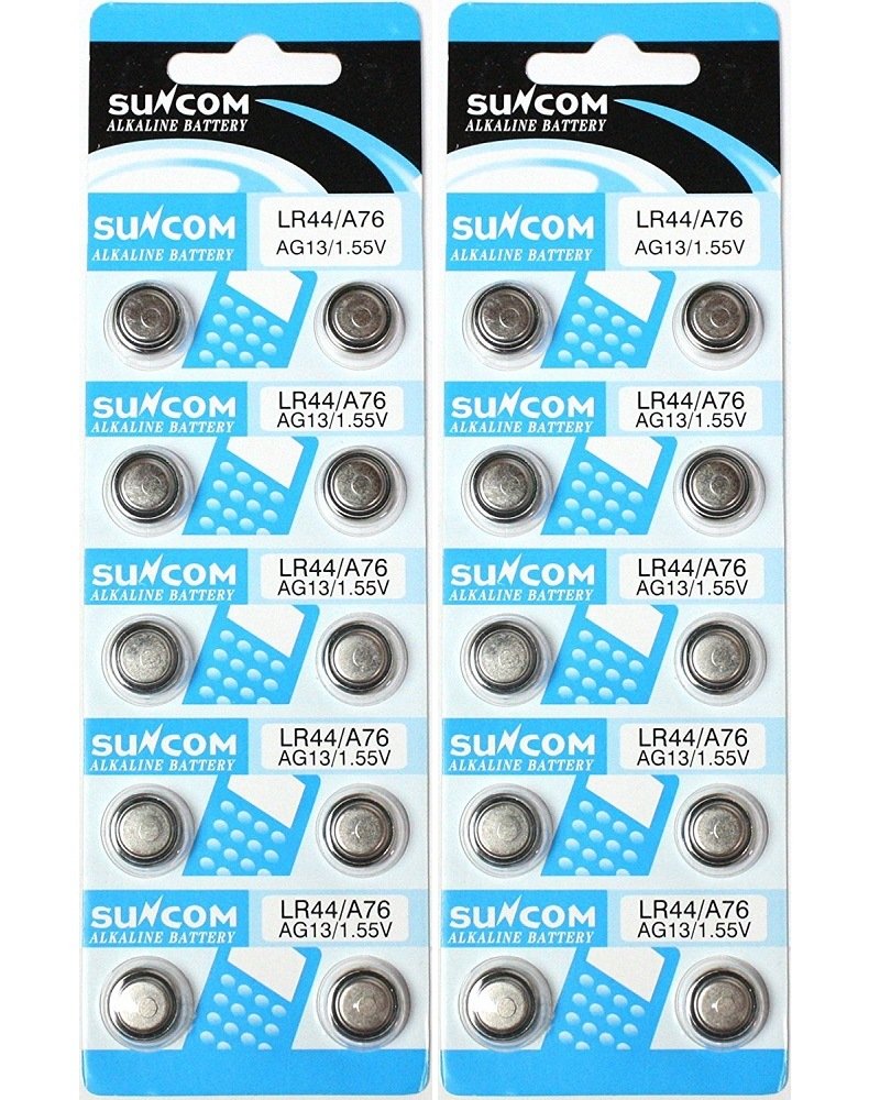 Amazon | サンコム LR44アルカリボタン電池10個パック × 2シート(計20個) | SUNCOM | 乾電池