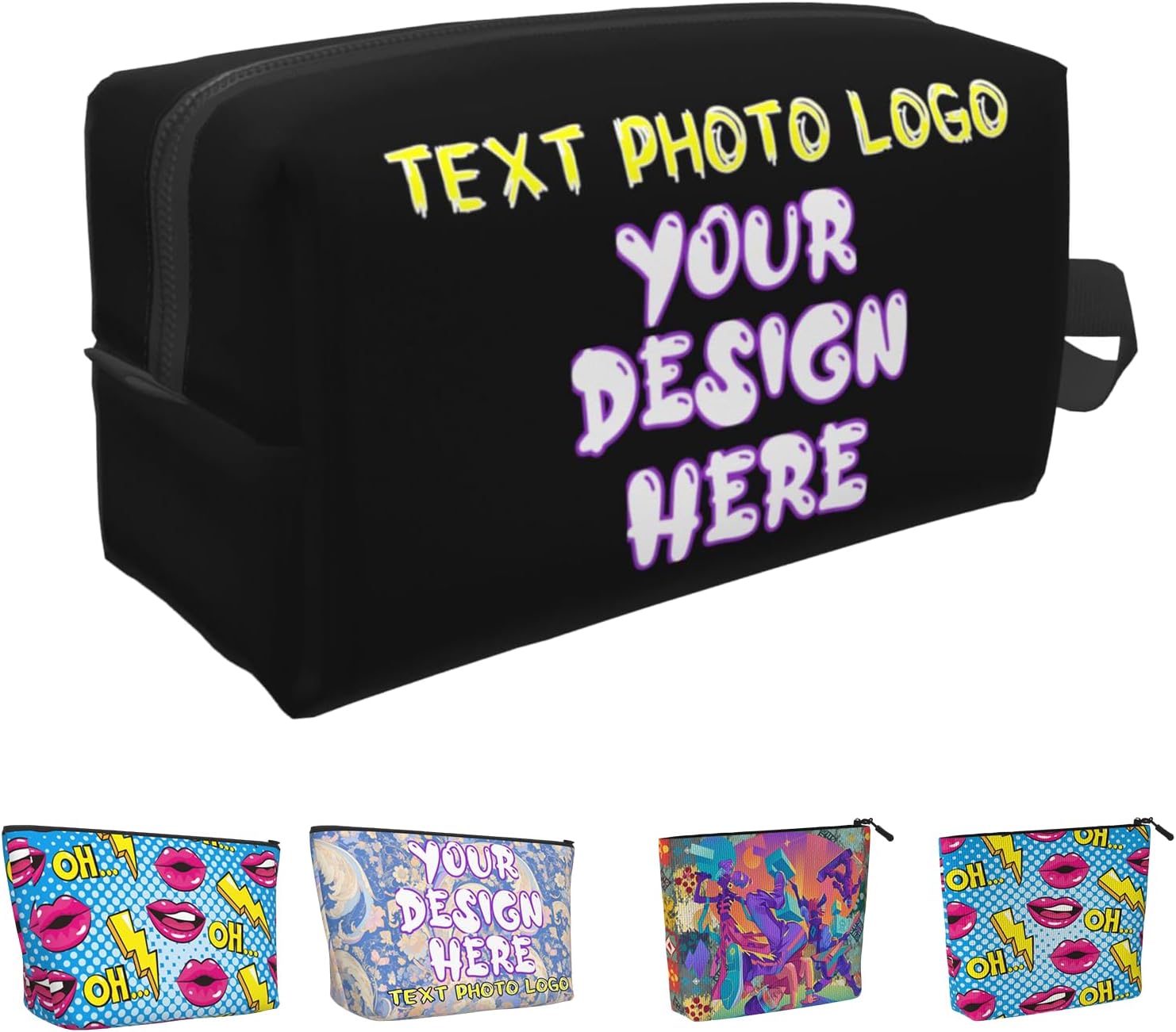 Amazon.com: Custom Makeup Bag Design Your Own for Women Personalized Cosmetic Bag With Your Text ...