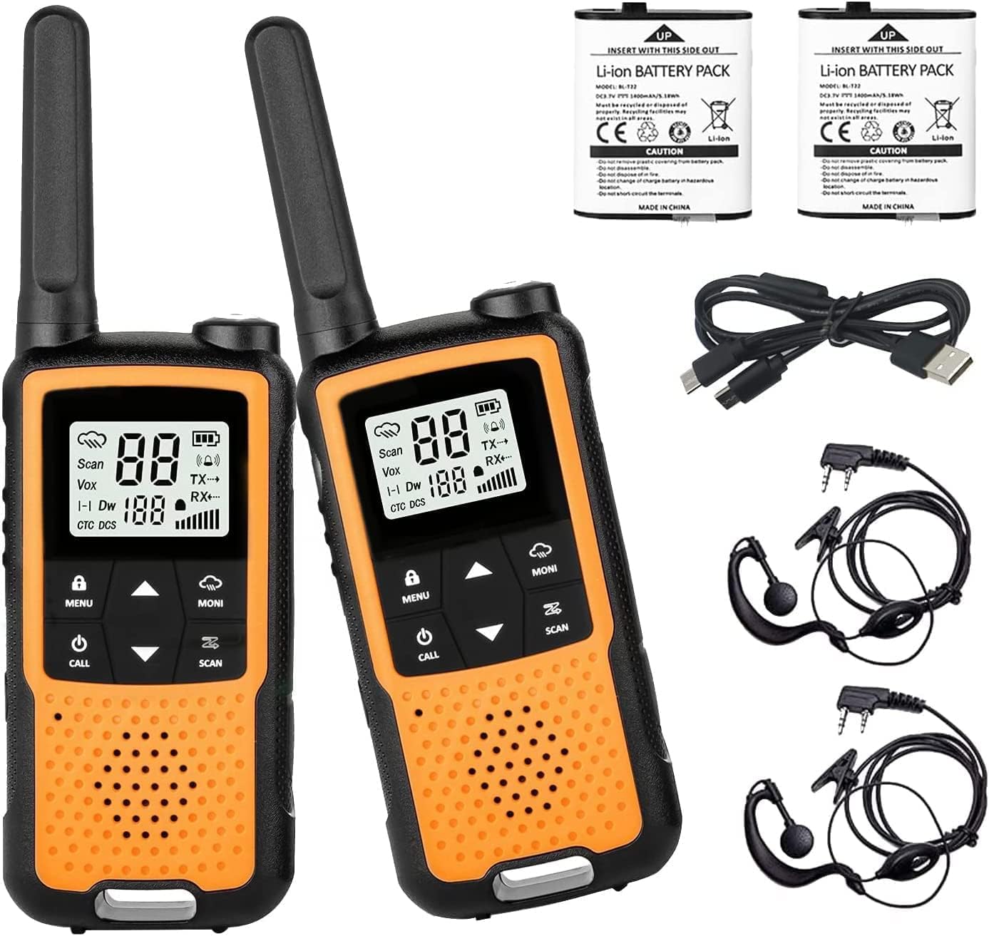 Walkie Talkie Rechargeable, Greaval PMR446 Two Way Radio, 22 Channels ...