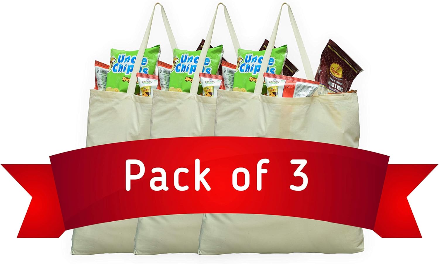 Amazon.com: Pack of 3 - Grocery Bags | Reusable with Extra Strong ...