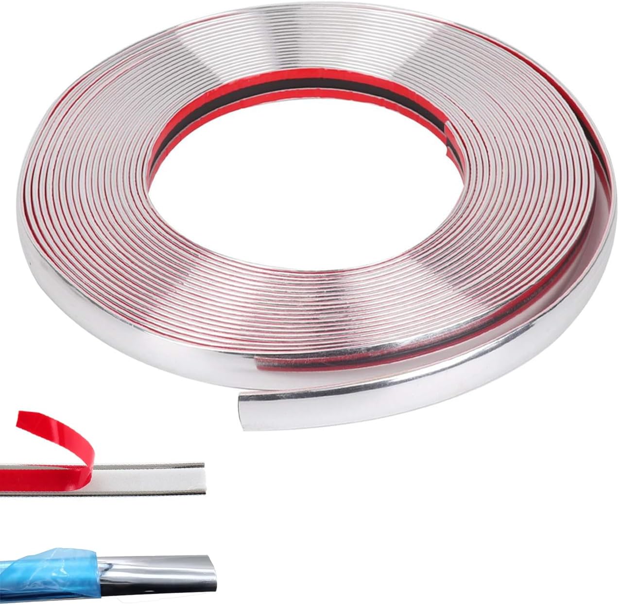 Youzzei Automotive Chrome Trim, 12mm x 5m Chrome Tape Self Adhesive ...