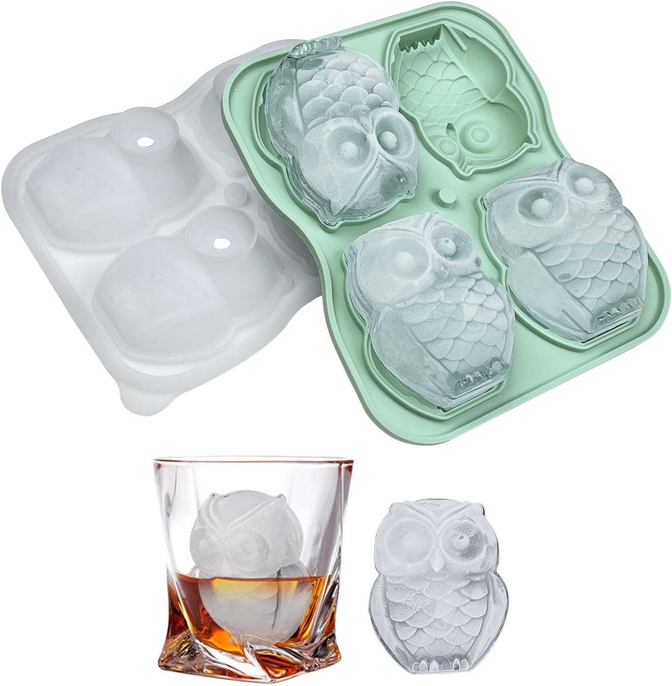 Amazon.com: Cute Owl Ice Cube Mold, Owl Shapes Ice Cube Tray, Silicone ...