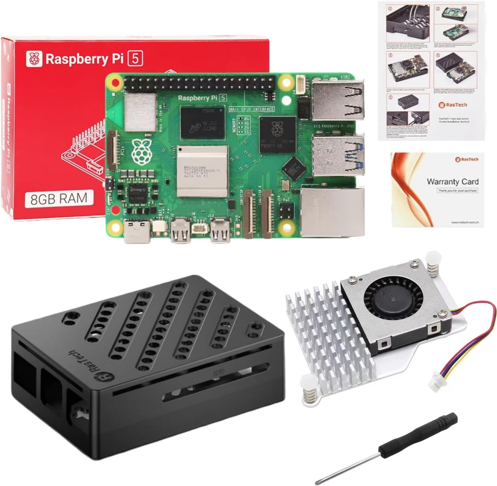 Amazon.co.jp: Raspberry Pi5 8GB Kit 技適済み raspberry pi5 kit ラズベリーパイ5 8GBボード/アクティブクーラー/PD電源アダプター ...